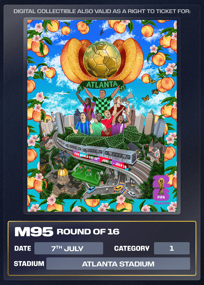 Collectible also valid as Right To Ticket Category 1 for M95 Atlanta ...