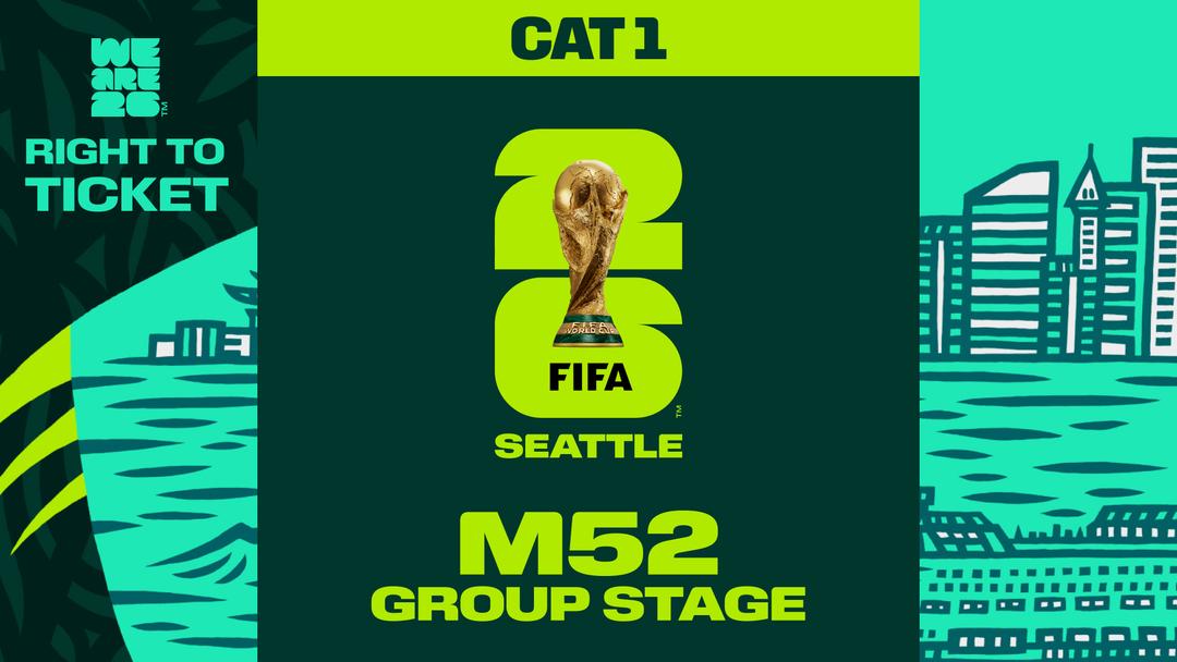 Collectible also valid as Right To Ticket Category 1 for M52 Seattle ...