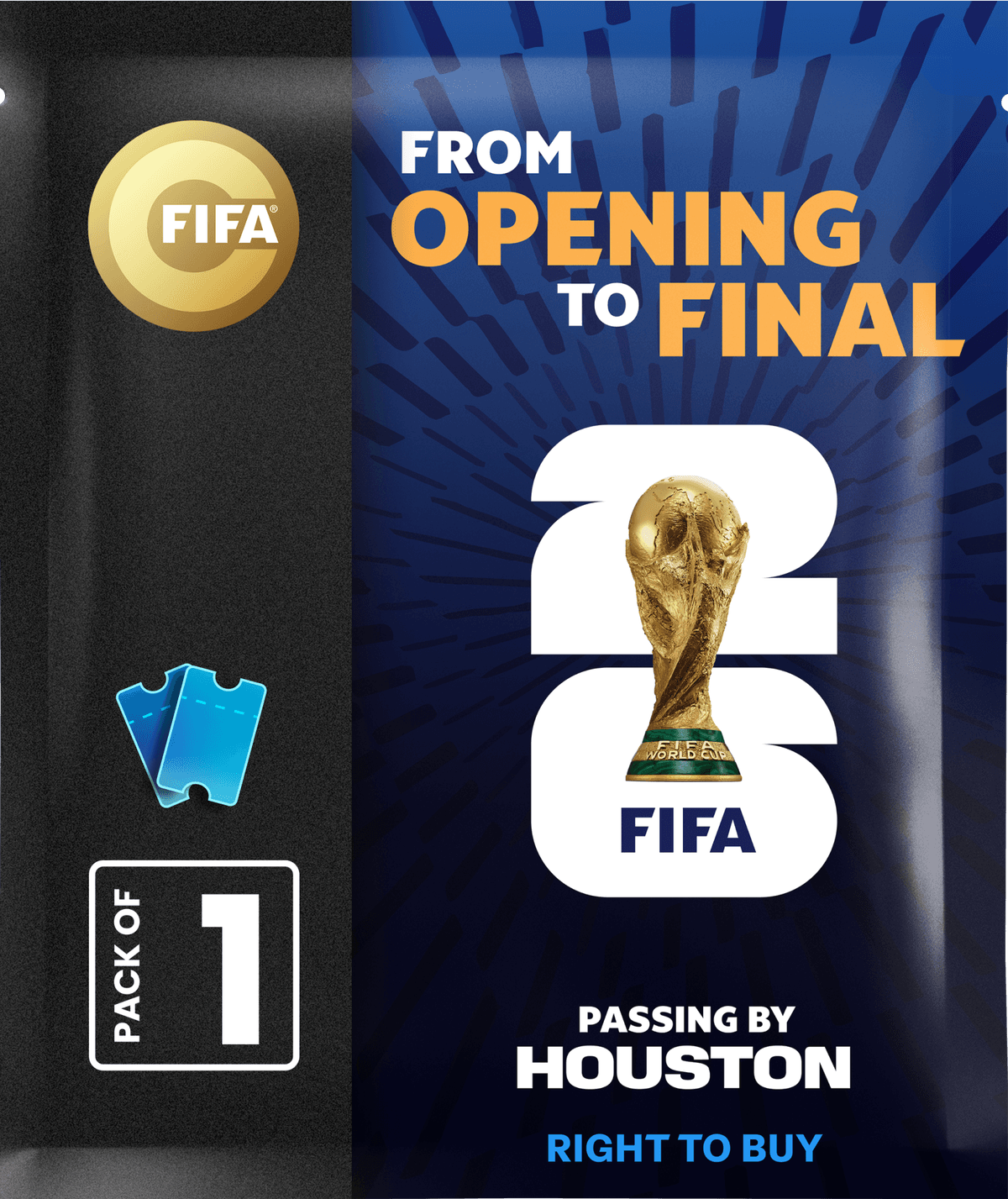 Collectible also valid as RTB for 2 tickets to M65 Houston - FIFA Collect