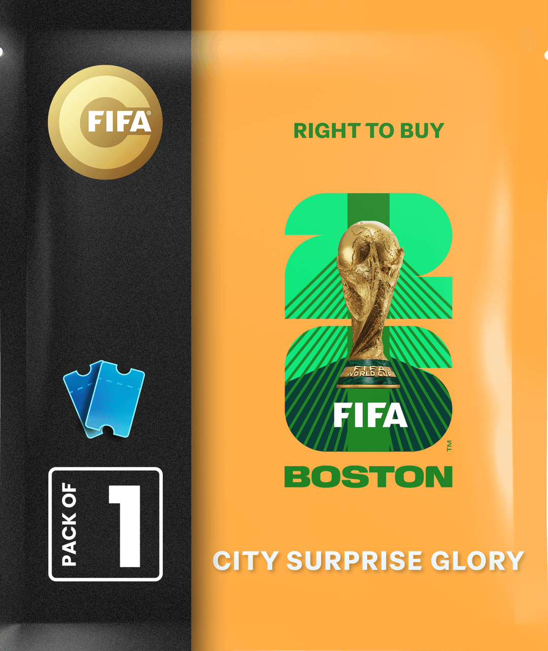 Collectible also valid as RTB for 2 tickets to M30 Boston - FIFA Collect