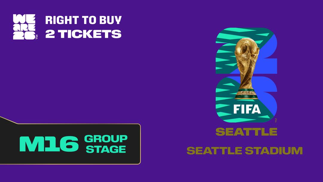 Collectible also valid as RTB for 2 tickets to M16 Seattle - FIFA Collect