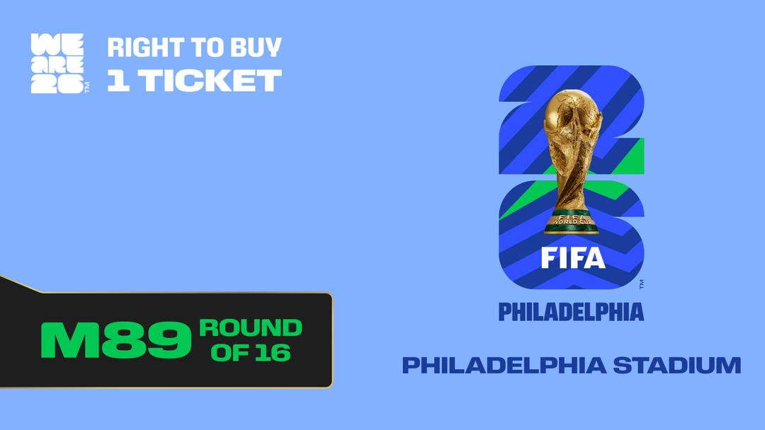 Collectible also valid as RTB for 1 ticket to M89 Philadelphia - FIFA Collect