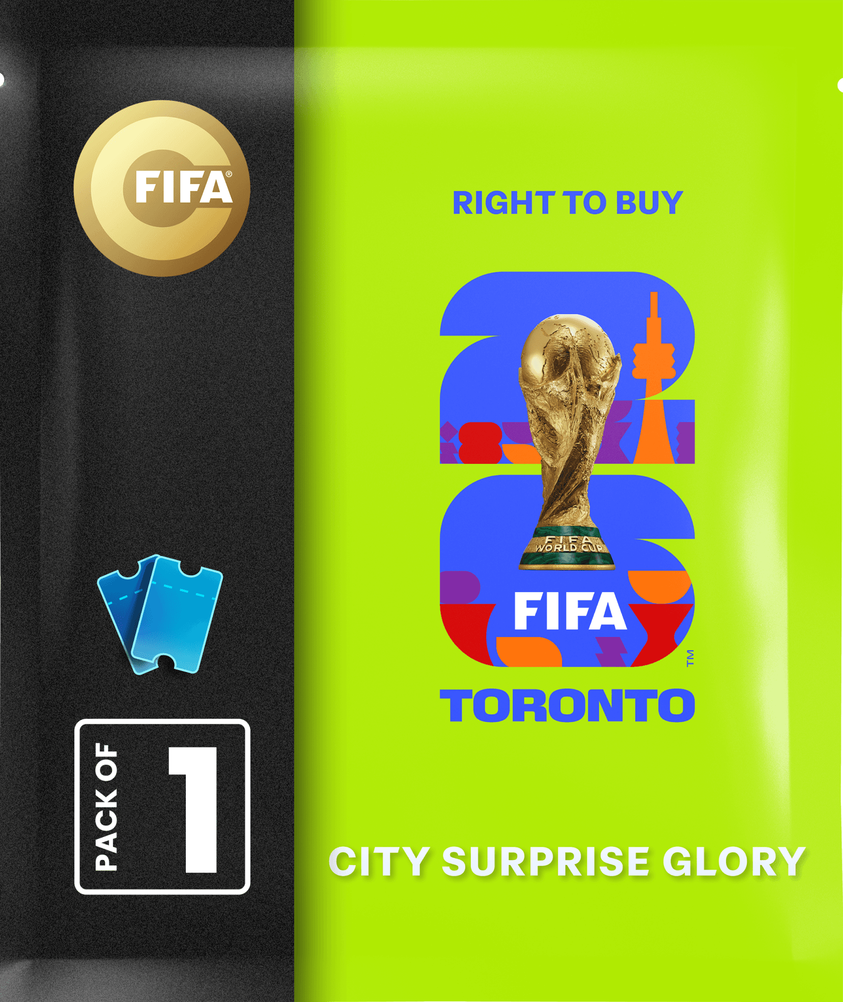 Collectible also valid as RTB for 2 tickets to M33 Toronto - FIFA Collect