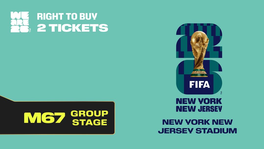 Collectible also valid as RTB for 2 tickets to M67 New York - FIFA Collect